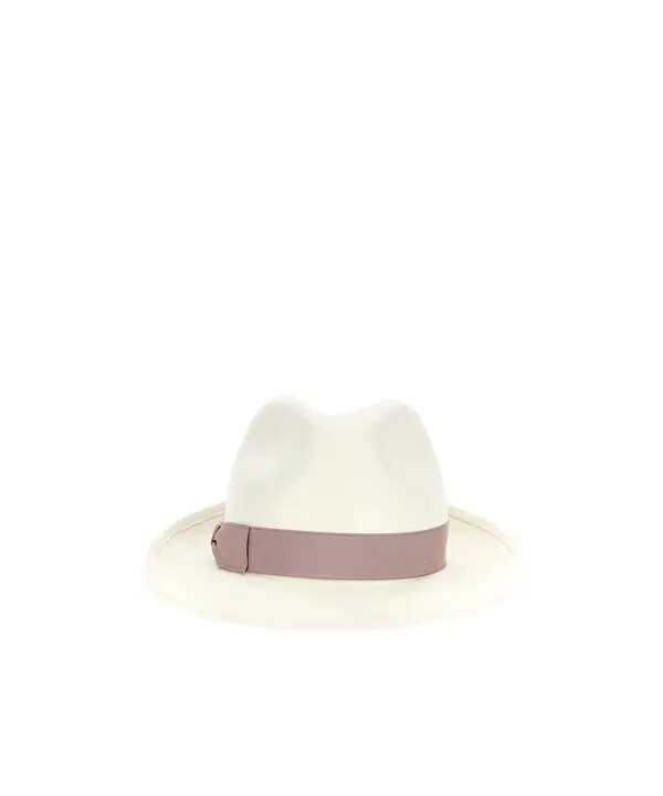 Borsalino Monica Classic Fedora Hat - White