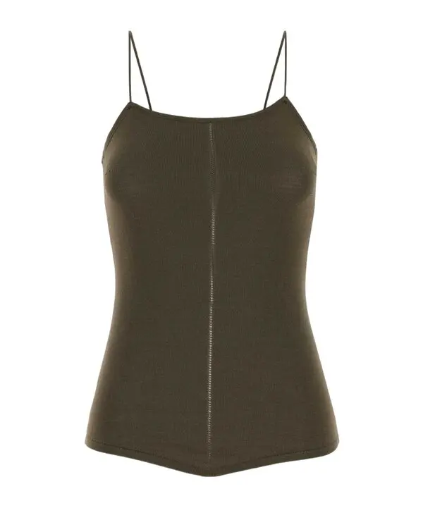LEMAIRE Openwork Spaghetti Strap Top - Green