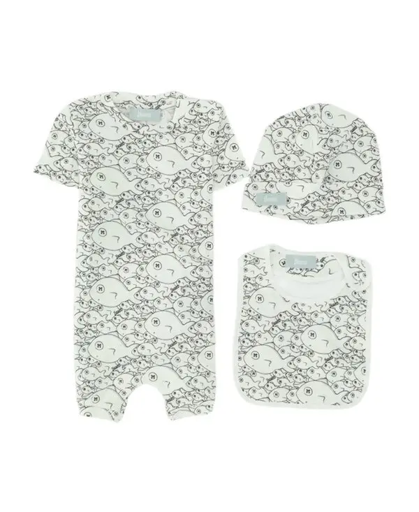 Herno Printed Fish Baby Set - White