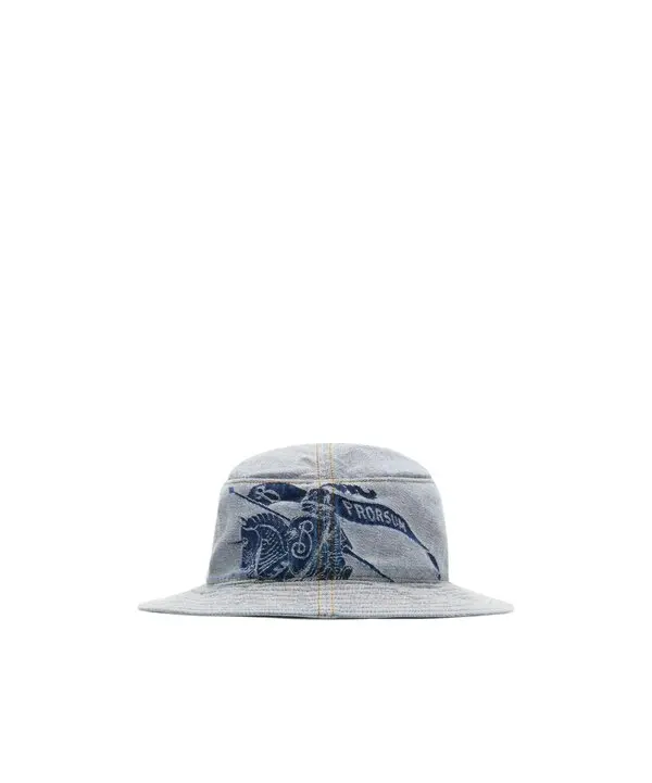 Burberry Logo-print Denim Bucket Hat - Gray