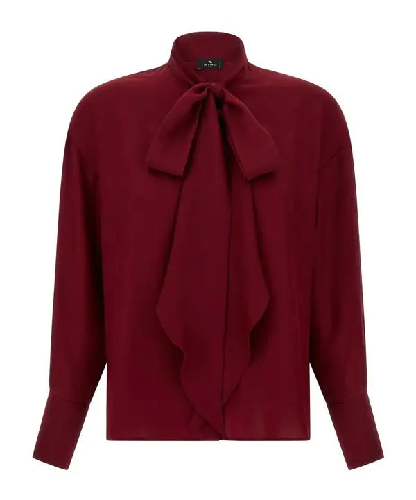 Etro Dot-printed Tie-neck Blouse