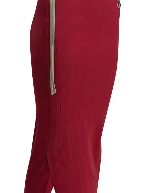 Rick Owens Moncler Appliquéd Cotton-jersey Maxi Skirt - Red
