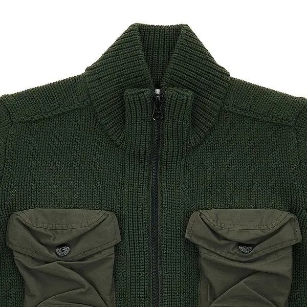 Stone Island Logo Patch Cargo Pocket Cardigan