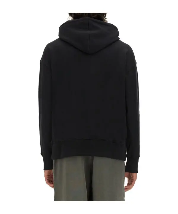 MSGM Logo Printed Drawstring Hoodie - Black