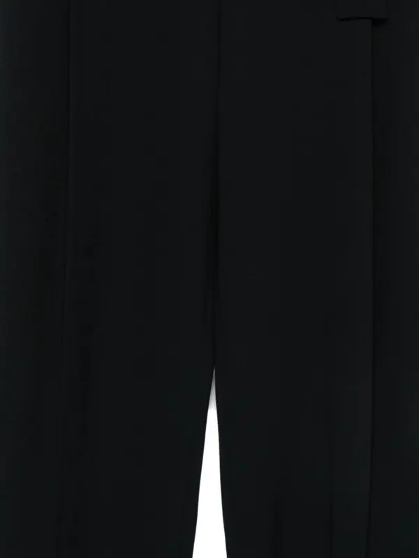 Emporio Armani Pleated Detailed Straight Leg Trousers - Black