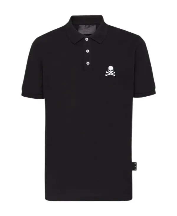Philipp Plein Skull-patch Short-sleeved Polo Shirt - Black