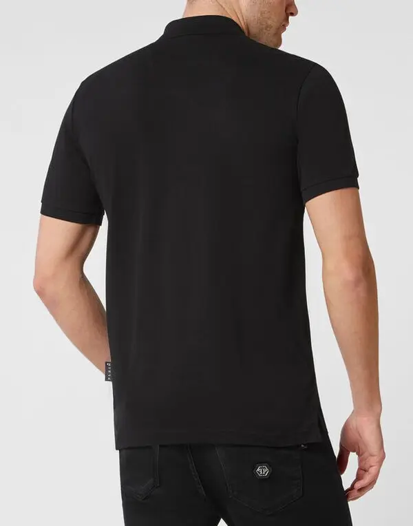 Philipp Plein Skull-patch Short-sleeved Polo Shirt - Black