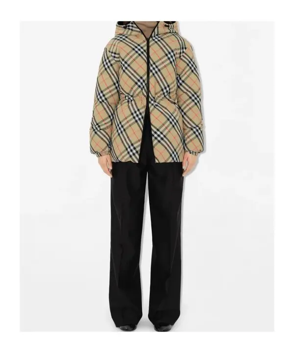 Burberry Checked Hooded Reversible Down Jacket