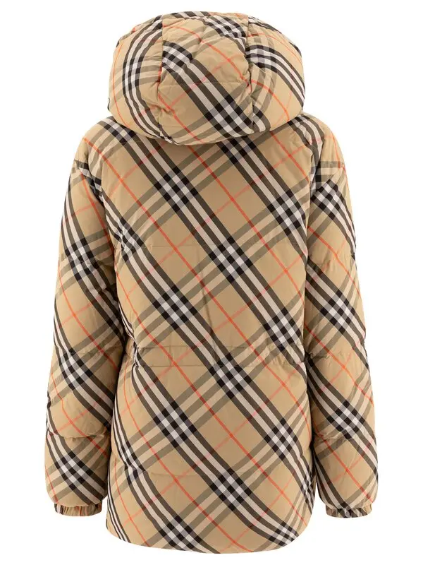 Burberry Checked Hooded Reversible Down Jacket