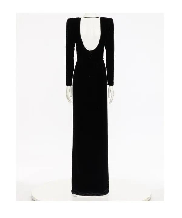 Valentino Garavani Long Sleeve Dress With Plunge Neckline And Open Back