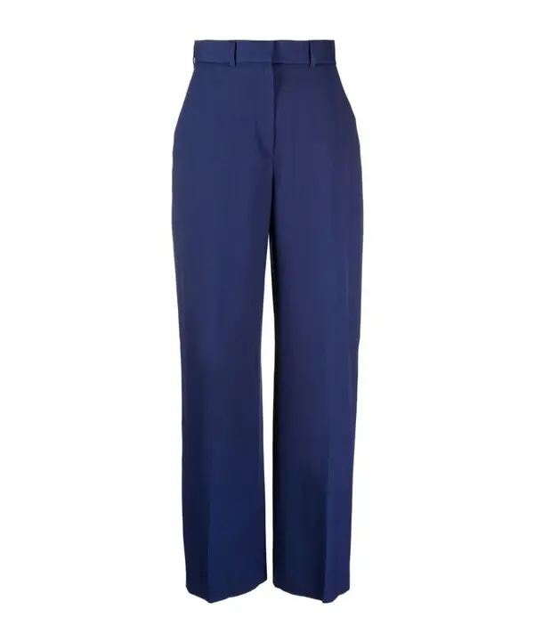 Casablanca Pressed Crease Wide-leg Trousers - Navy Blue