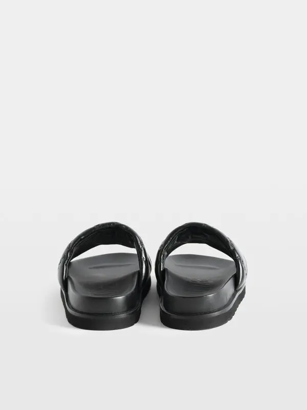Zadig&Voltaire Quilted Wing Pattern Slides - Black
