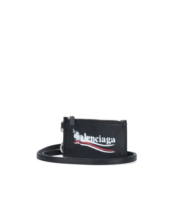 Balenciaga Logo Printed Keyring Cardholder