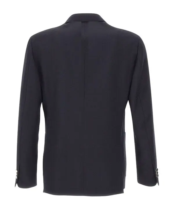 LARDINI Herringbone Double-breasted Jacket
