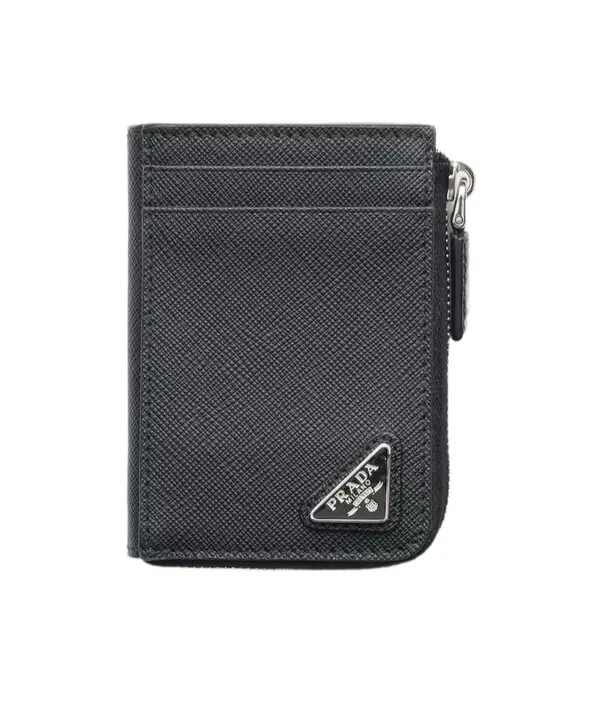 Prada Triangle-logo Zipped Wallet - Black