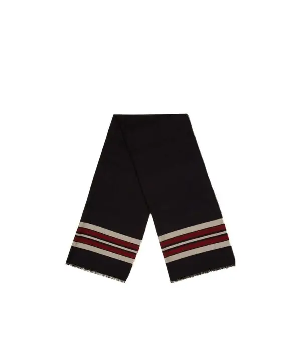 Bally Striped Detail Scarf - Black