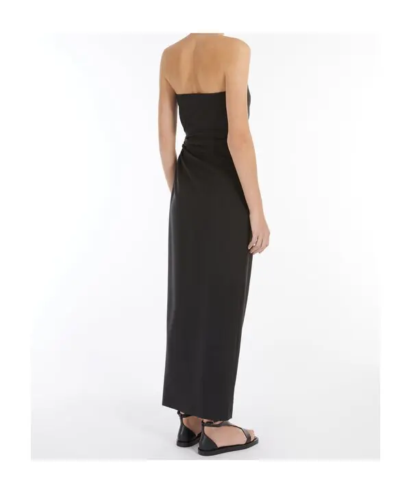 Max Mara Gathered Strapless Maxi Dress With Slit