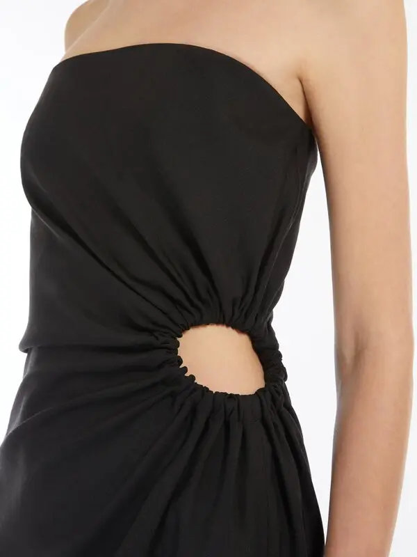Max Mara Gathered Strapless Maxi Dress With Slit
