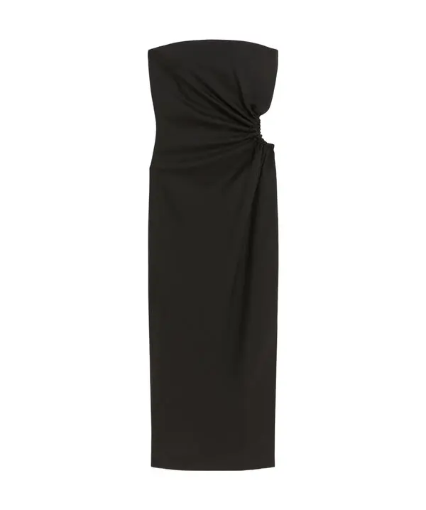 Max Mara Silva Gathered Strapless Dress - Black