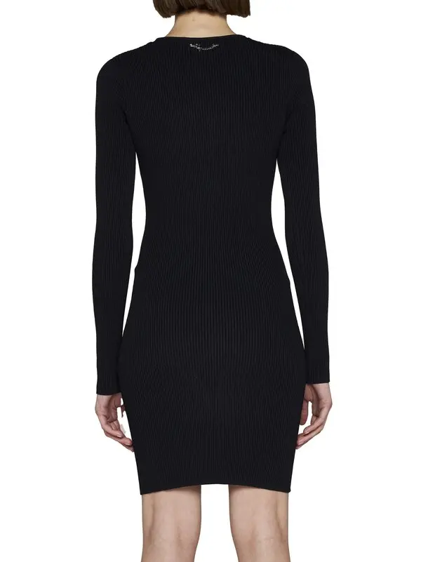 Dsquared2 Cut-out Ribbed Mini Dress - Black