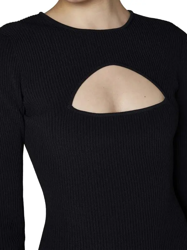 Dsquared2 Cut-out Ribbed Mini Dress - Black