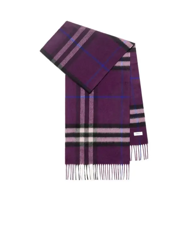 Burberry Checked Fringed-edge Scarf - Pansy