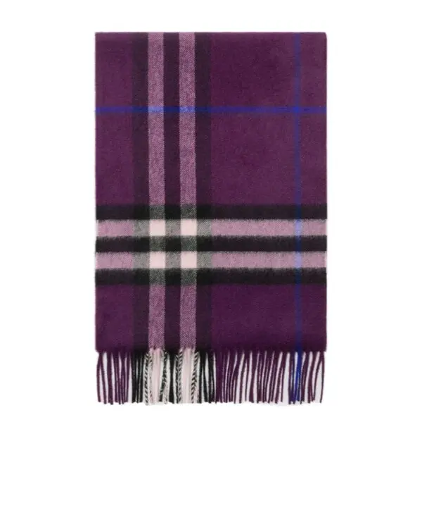 Burberry Checked Fringed-edge Scarf - Pansy