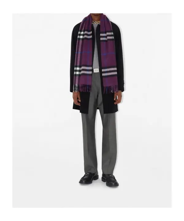 Burberry Checked Fringed-edge Scarf - Pansy