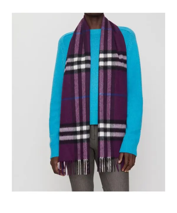 Burberry Checked Fringed-edge Scarf - Pansy