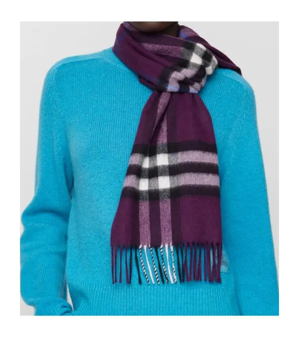 Burberry Checked Fringed-edge Scarf - Pansy