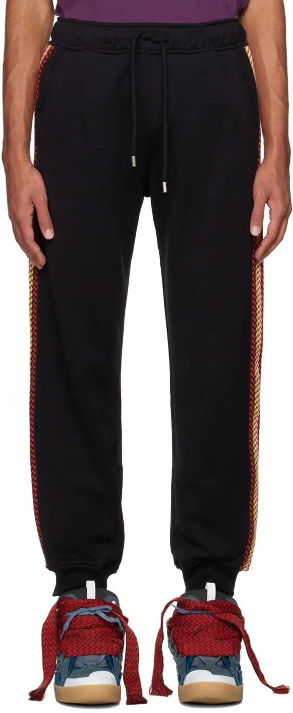 LANVIN Side Curb Drawstring Track Pants - Black