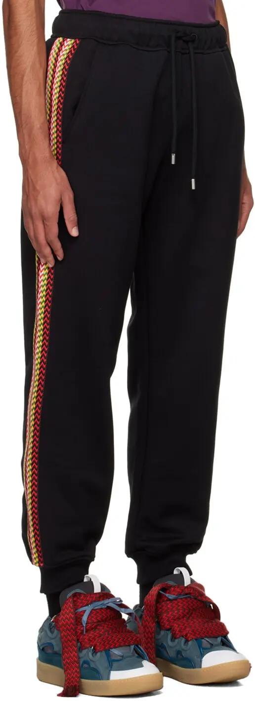 LANVIN Side Curb Drawstring Track Pants - Black
