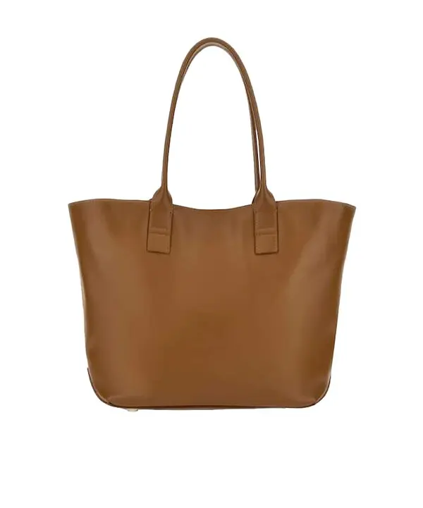 Hogan Small Leather Tote Bag With Removable Pouch - Brown