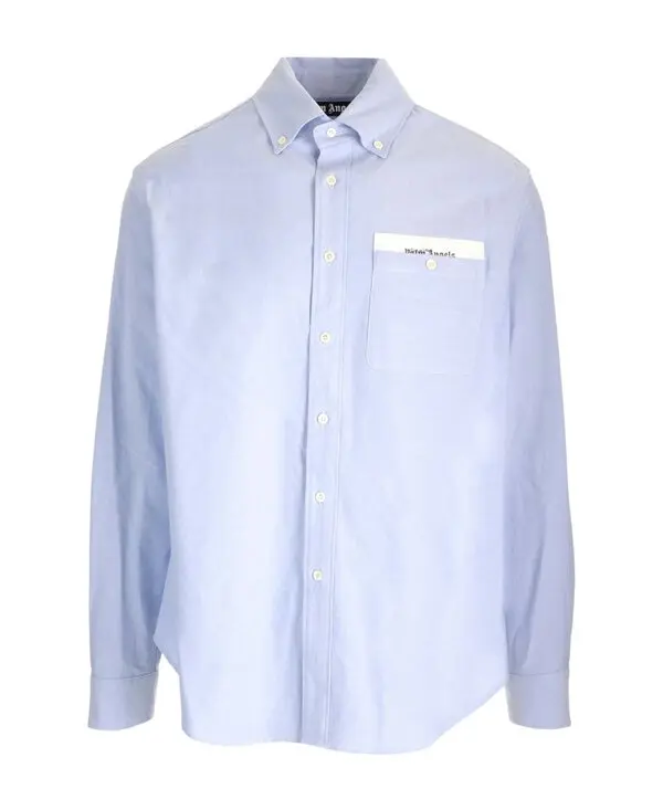 Palm Angels Logo Printed Long-sleeved Shirt