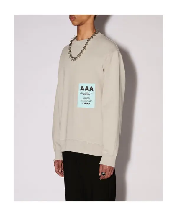 AMBUSH Logo Patch Crewneck Sweatshirt - Nude