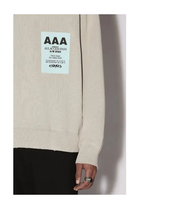 AMBUSH Logo Patch Crewneck Sweatshirt - Nude