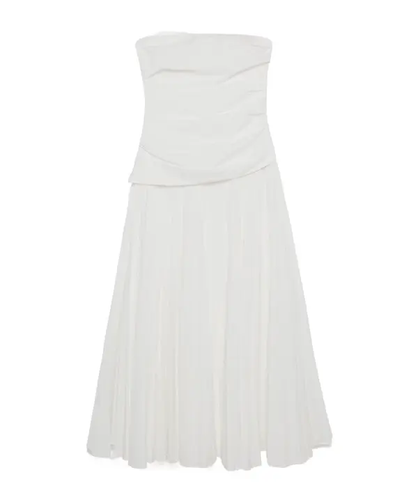 Simkhai Arie Strapless Bustier Midi Dress - White