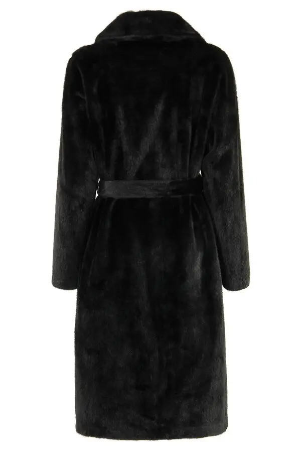 Seventy Fur Coat With Shearling Collar And Waist Tie