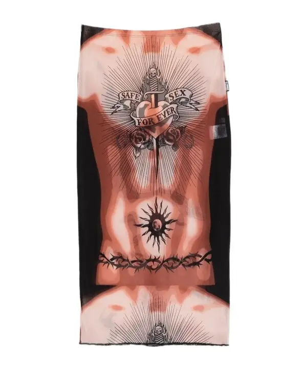 JEAN PAUL GAULTIER Printed Low-waisted Long Skirt