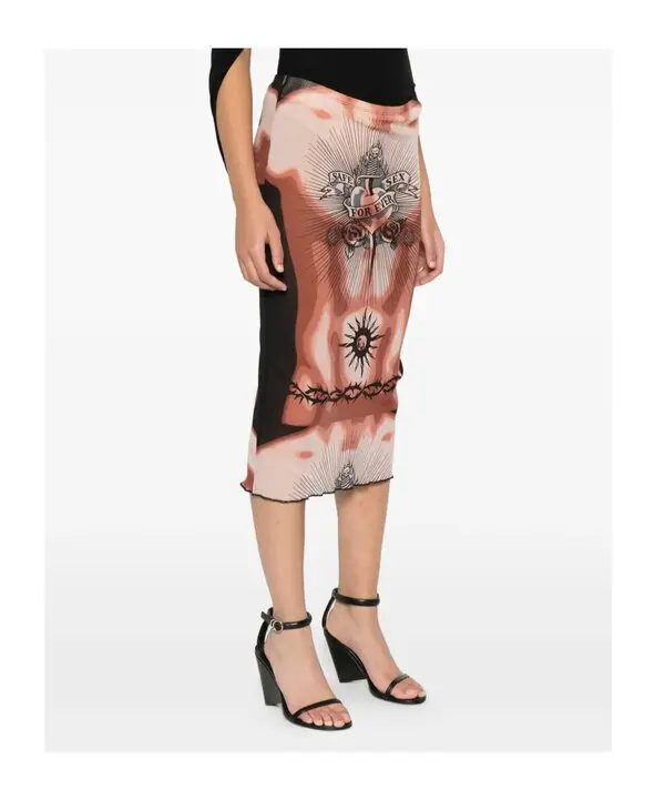 JEAN PAUL GAULTIER Printed Low-waisted Long Skirt