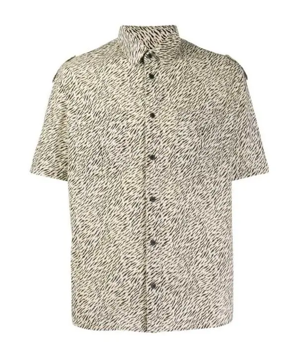 Saint Laurent Cotton Zebra Print Short-sleeved Shirt - Nude