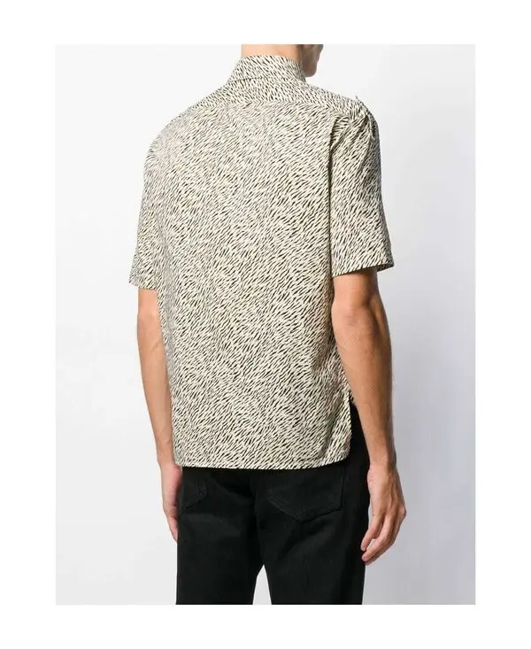Saint Laurent Cotton Zebra Print Short-sleeved Shirt - Nude
