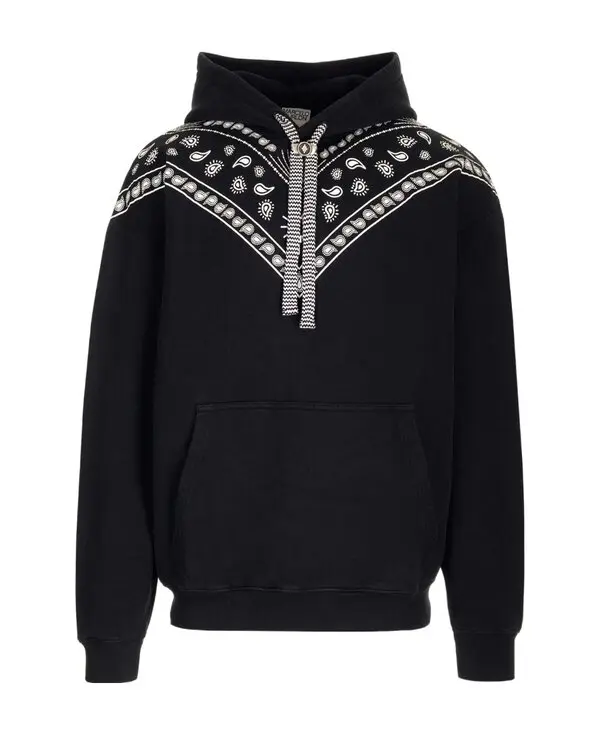 MARCELO BURLON COUNTY OF MILAN Bandana Printed Drawstring Hoodie - Black