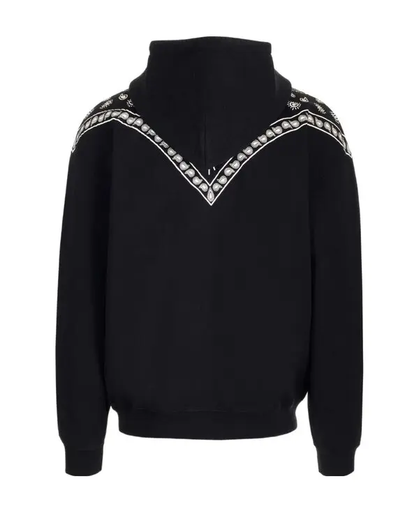 MARCELO BURLON COUNTY OF MILAN Bandana Printed Drawstring Hoodie - Black