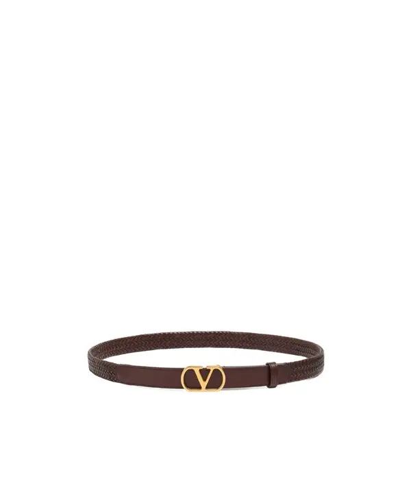 Valentino Garavani Vlogo Signature Braided Belt - Brown