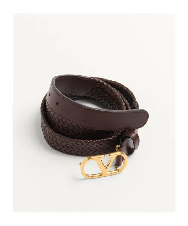 Valentino Garavani Vlogo Signature Braided Belt - Brown