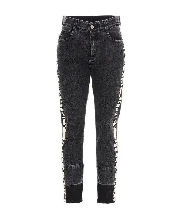 Stella McCartney Logo-stripe Cropped Jeans