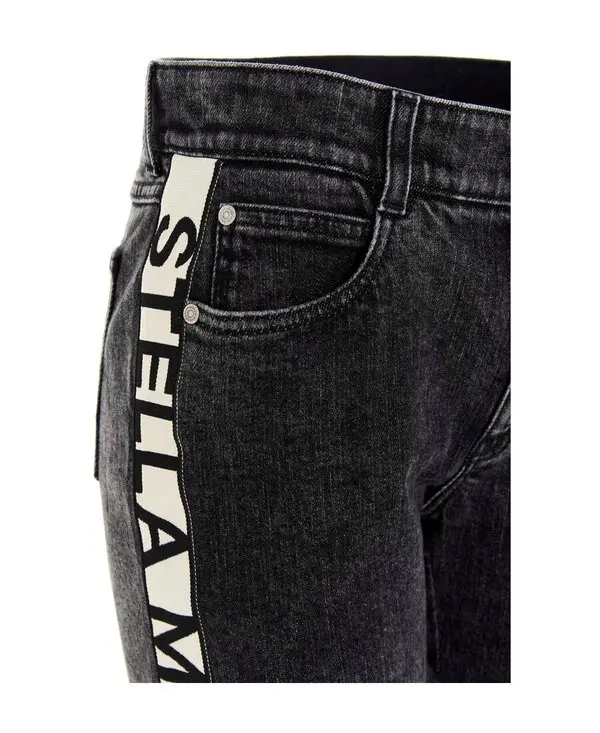 Stella McCartney Logo-stripe Cropped Jeans