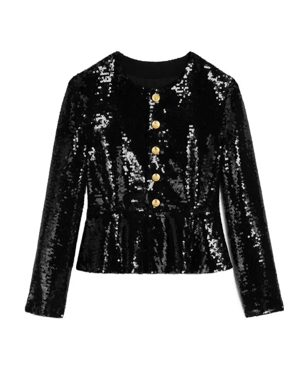 Celine Embroidered Chelsea Jacket In Silk Muslin - Black