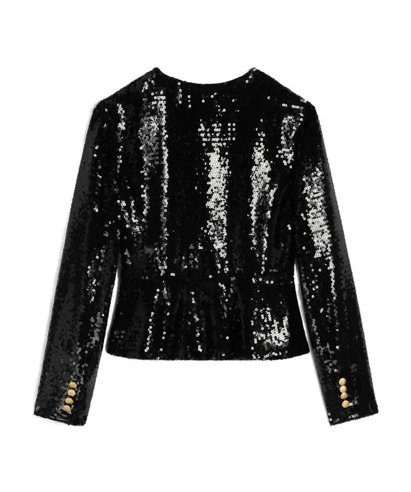 Celine Embroidered Chelsea Jacket In Silk Muslin - Black